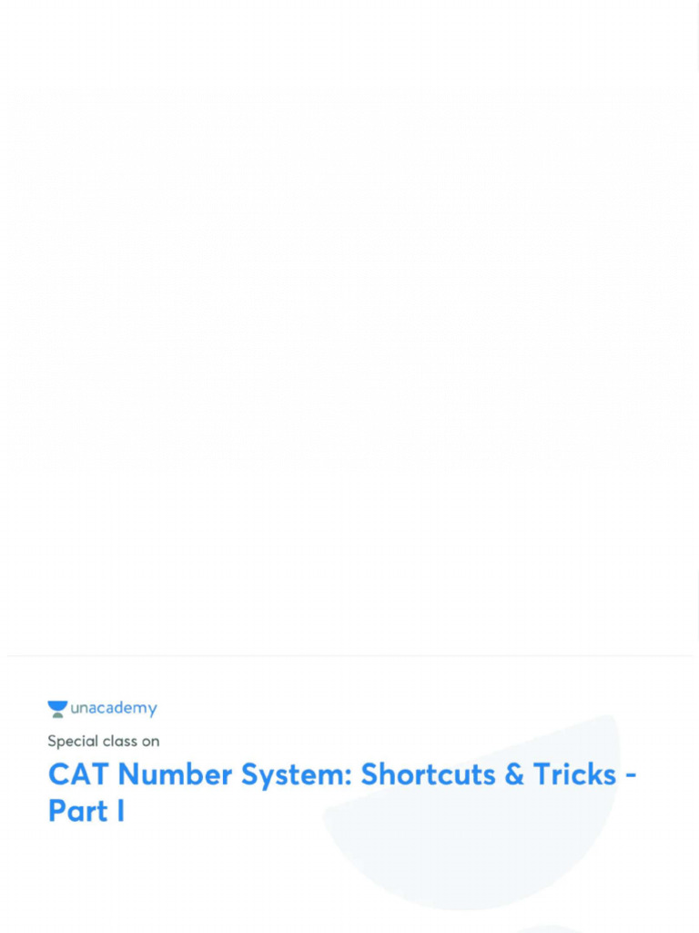CAT Number System Shortcuts Tricks Part I With Anno | PDF