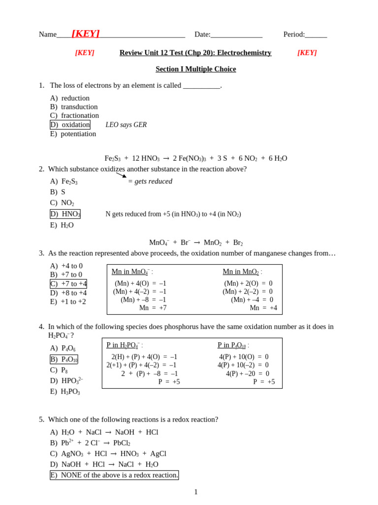 Galvanic Cell and Electrochemistry Review | PDF | Redox | Chemical ...