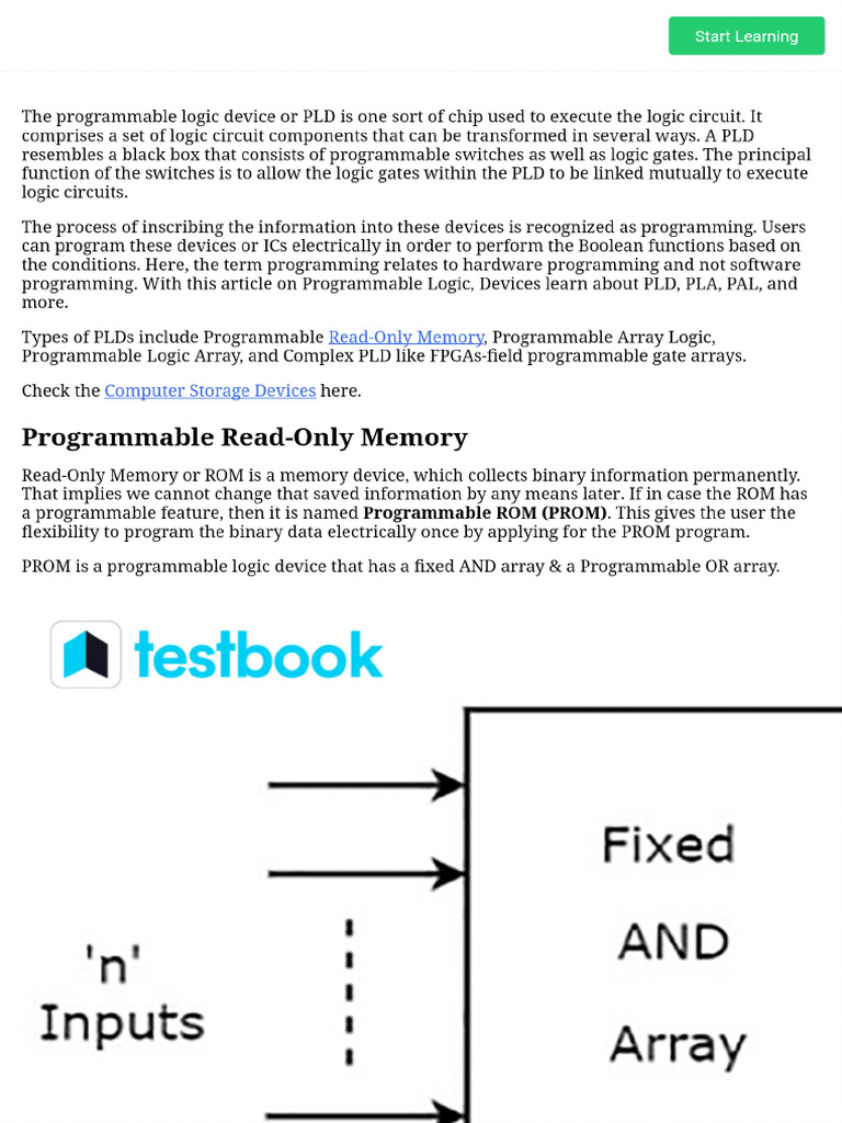 Programmable Logic Devices_ Meaning of CPLD, FPGA, PROM, PLA,PAL | PDF