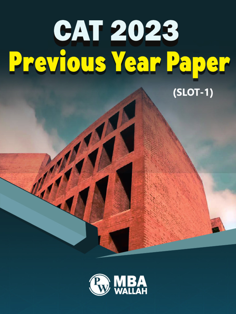 CAT 2023 Previous Year Paper (Slot - 1).pdf | PDF | Hunter Gatherer | Bias