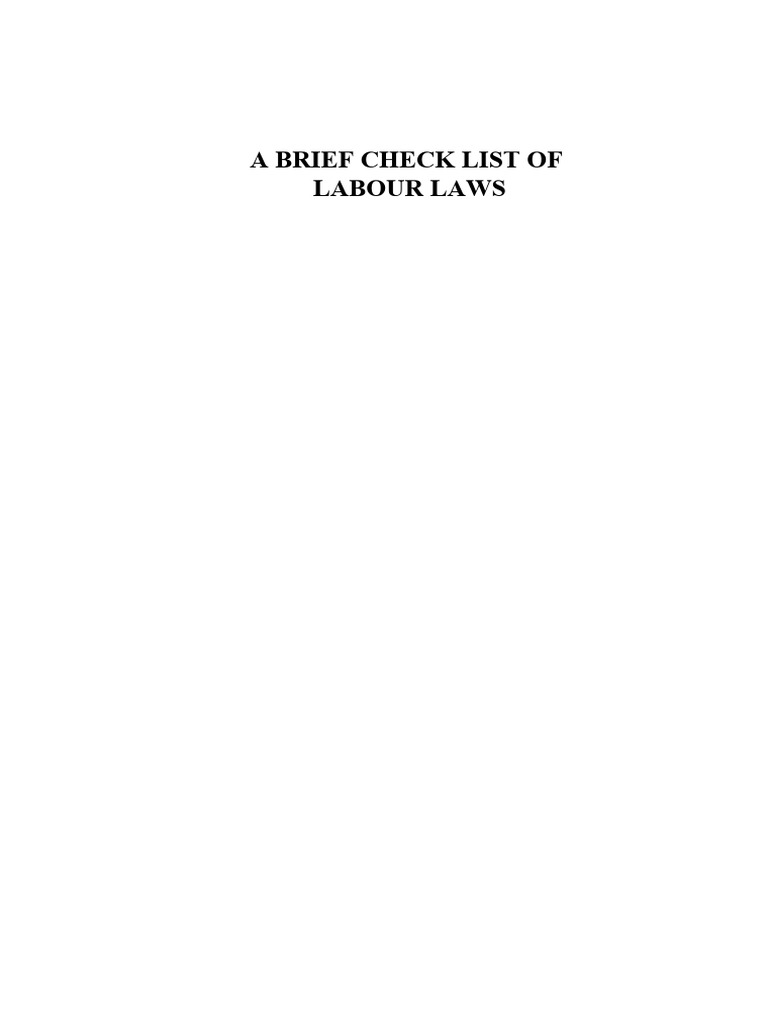 Check-List-of-Laws | PDF | Apprenticeship | Employment