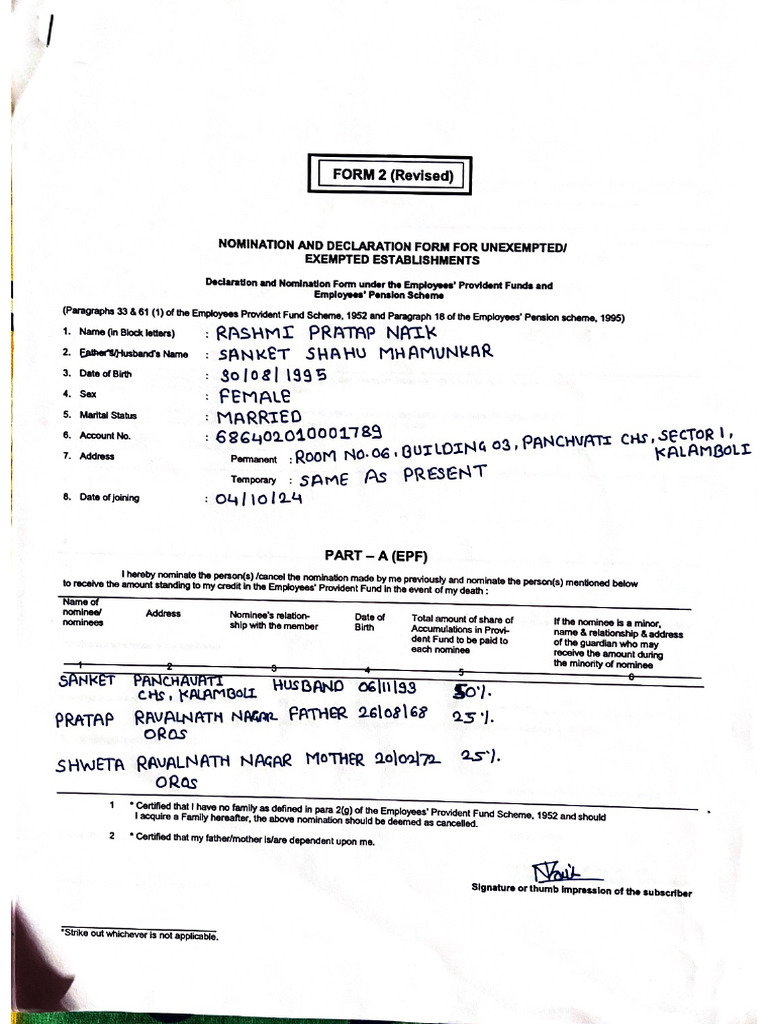 Form 2 Nomination and Declaration | PDF