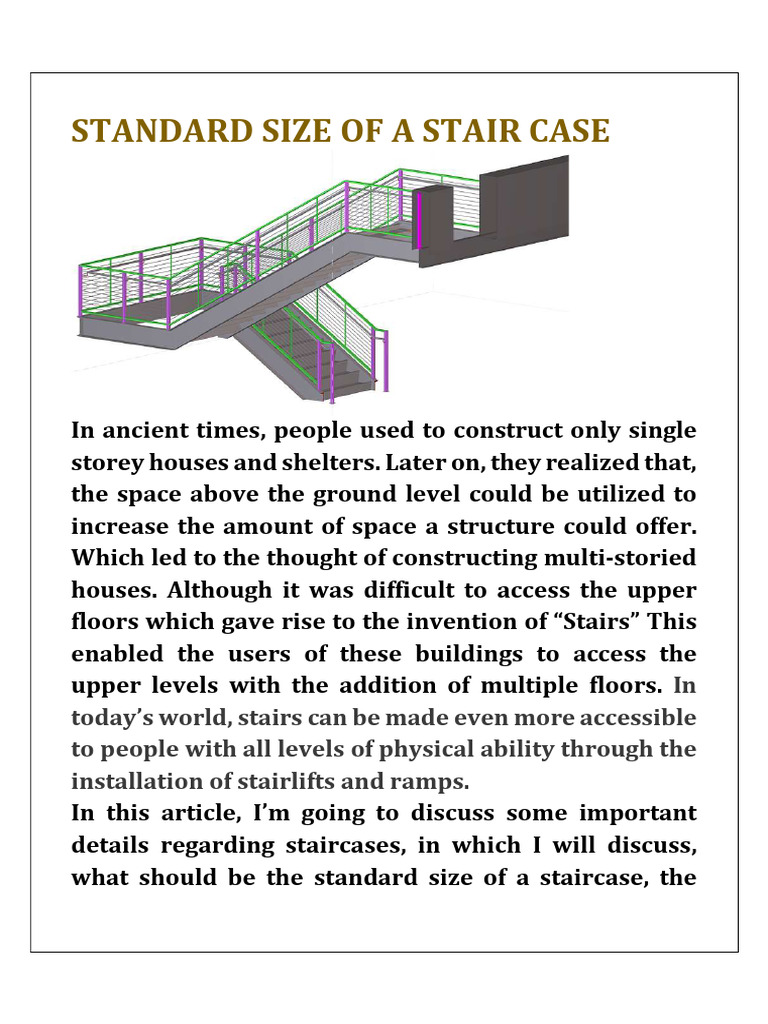 Standard Staircase Size and Dimensions | PDF | Stairs | Architectural ...