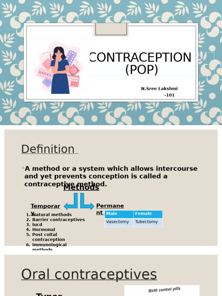 Presentation Pop | PDF | Combined Oral Contraceptive Pill | Birth Control