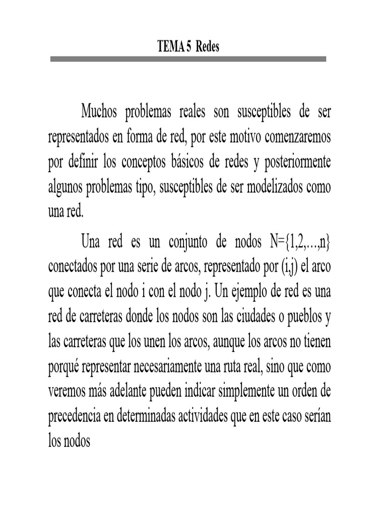 Tema 5 Redes | PDF | Matemáticas | Matemáticas Aplicadas