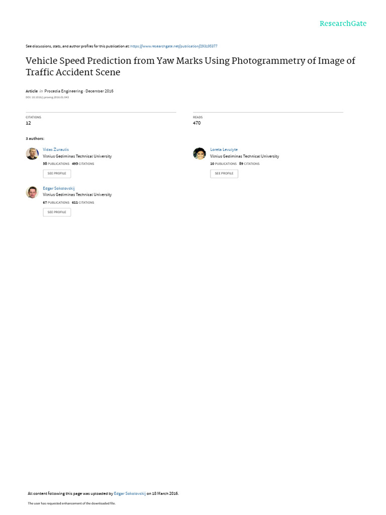 Vehicle Speed Prediction From Yaw Marks Using Phot | PDF | Computing | Internet