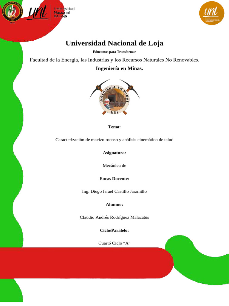 Tarea 5 Claudio Rodriguez MR | PDF | Roca (geología) | Estrato