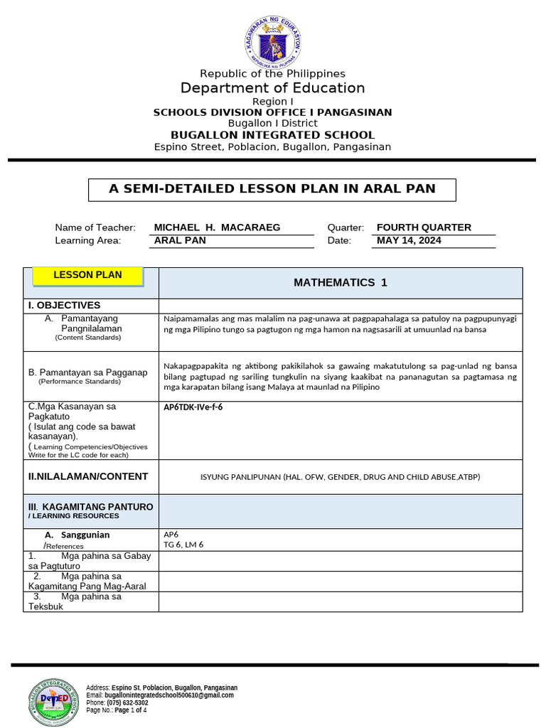 q4 Cot Dlp Mike -Aral Pan 6 | PDF