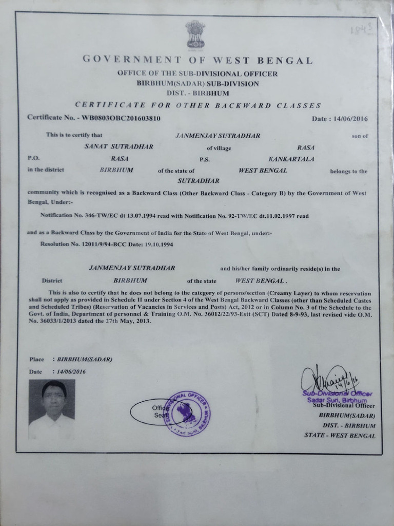 Caste Certificate 241118 225629 | PDF
