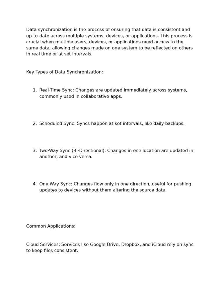 Data Synchronization | PDF | Computer Network | Streaming Media