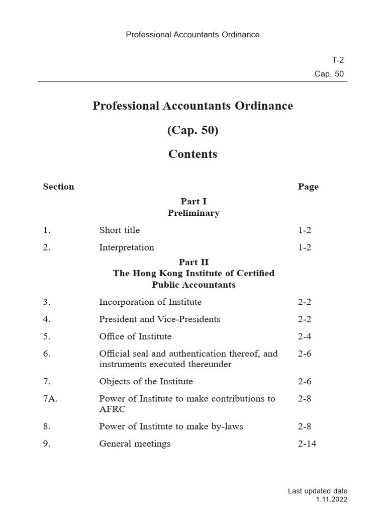 Hong Kong Professional Accountants Ordinance | PDF | Accountant | Indemnity