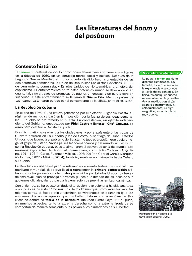 Guía Literatura Boom y Posboom | PDF