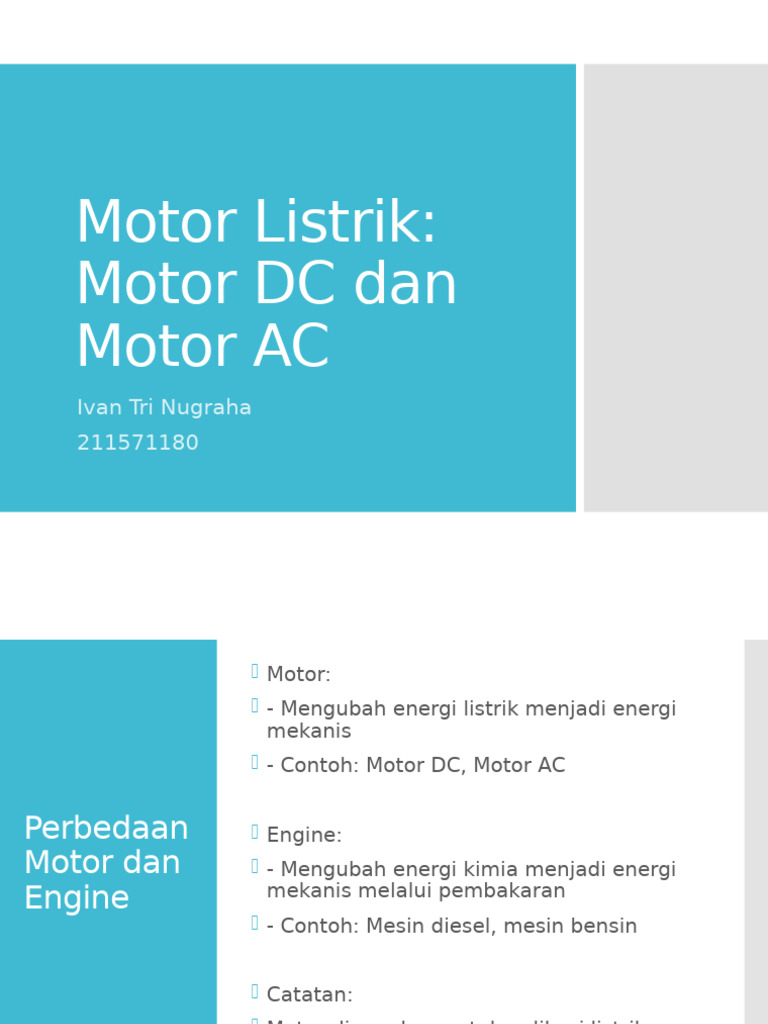Perbandingan Motor Listrik AC dan DC | PDF