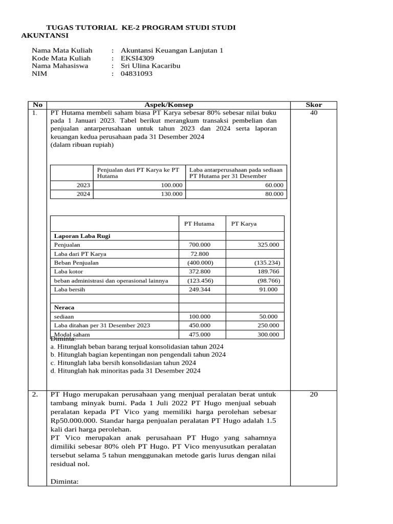 Akuntansi Keuangan Lanjutan | PDF