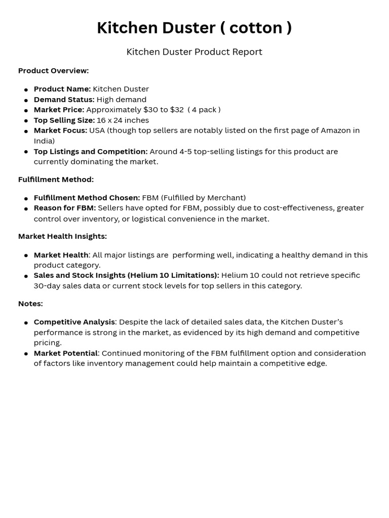 Kitchen Duster | PDF