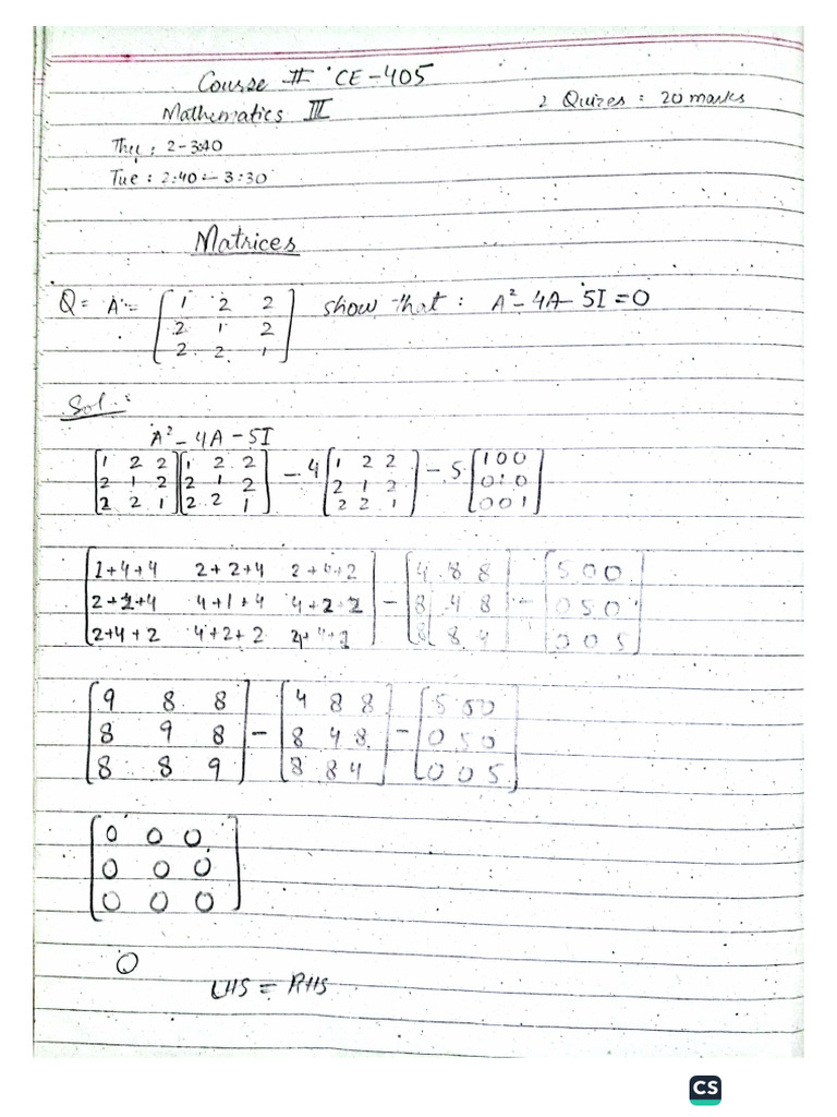 Matrices Mathematics-III | PDF