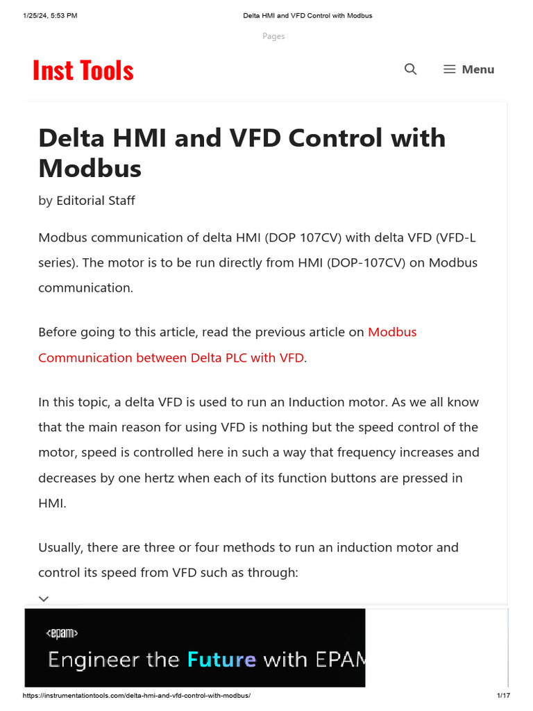 Delta HMI-VFD Modbus Communication Guide | PDF | Programmable Logic ...