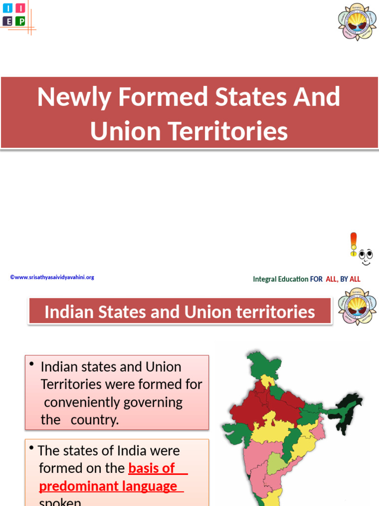 Newly Formed States and UTs of India | PDF | Languages Of India | South ...