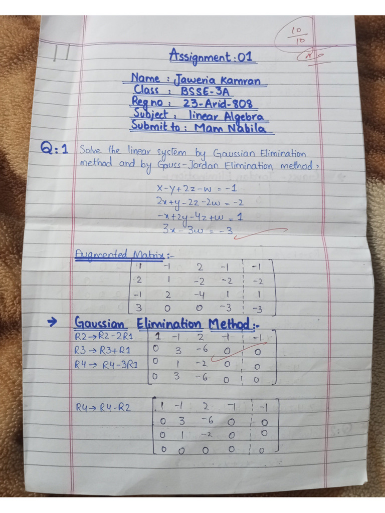 Linear Assignment 1 | PDF