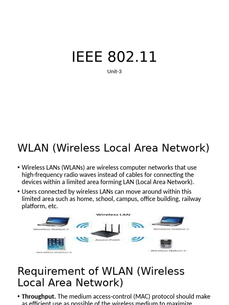 Wireless Unit 3 (Updatedd) | PDF | Wireless Lan | Ieee 802.11