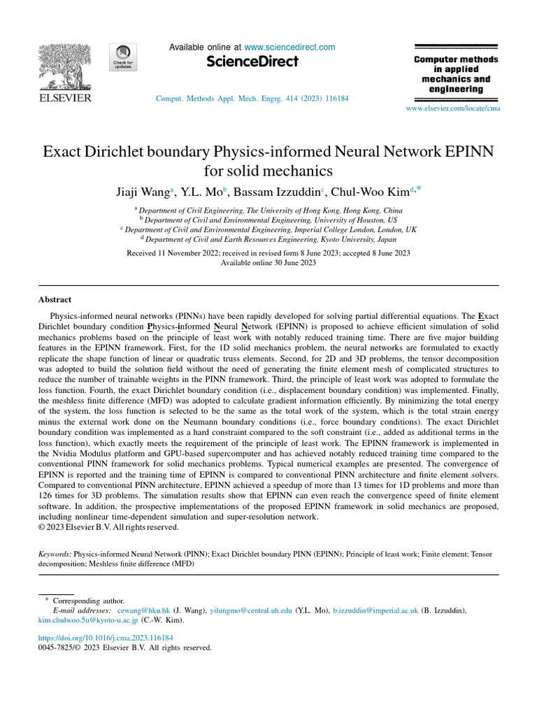 Exact Dirichlet Boundary Physics-Informed Neural Network EPINN | PDF | Deep Learning ...