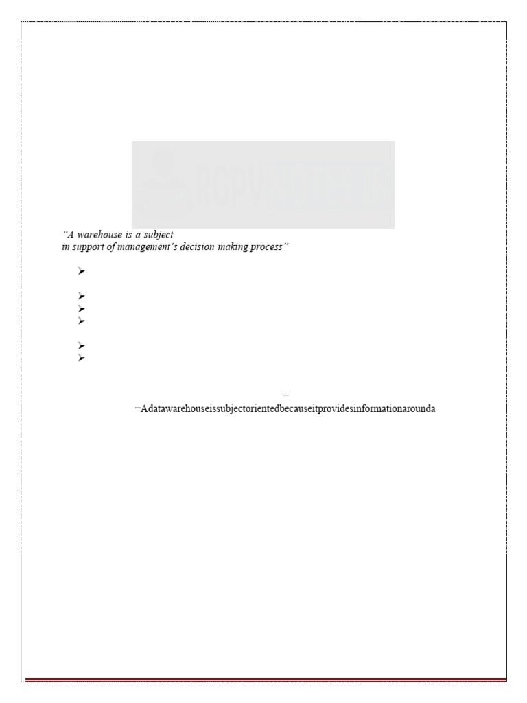 Unit 1 - CS-703 | PDF | Data Warehouse | Conceptual Model