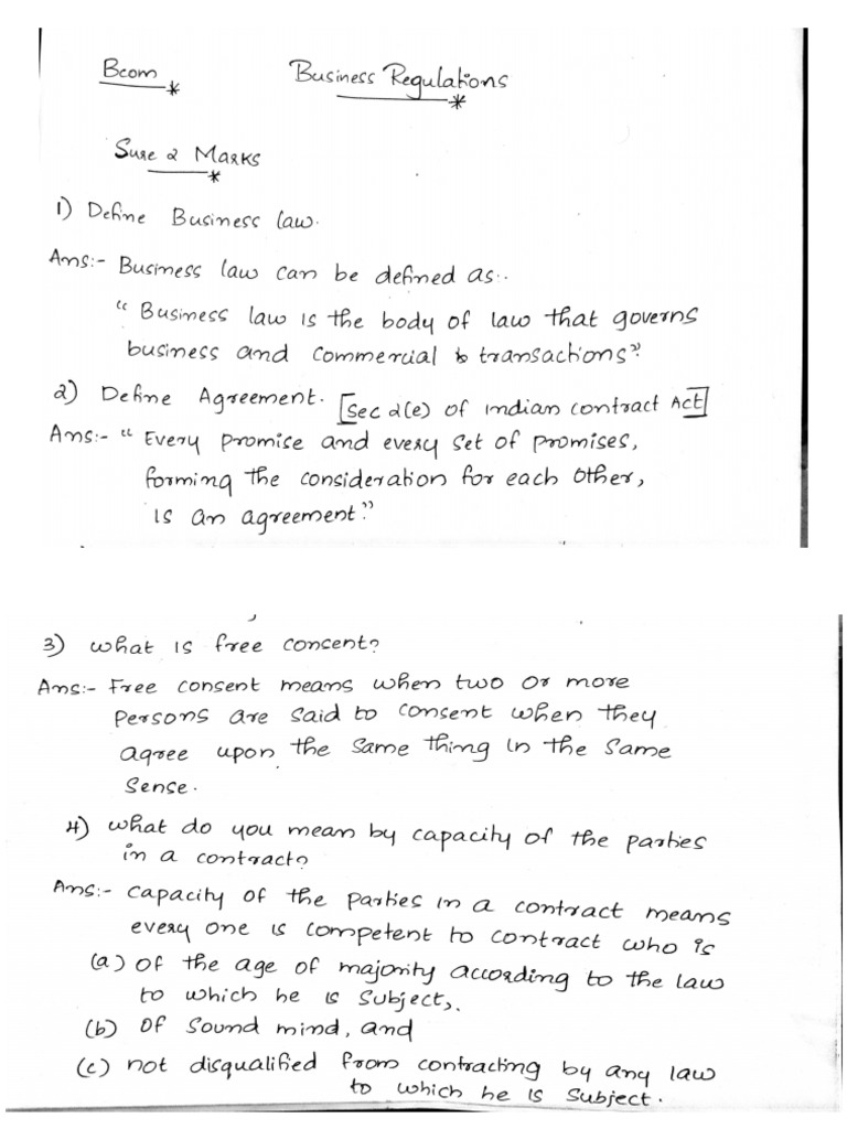 3rd Sem Business Regulations Notes Updated | PDF