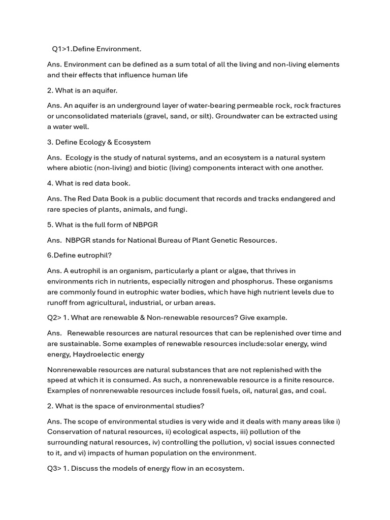 Environmental Science Basics | PDF | Ecosystem | Conservation Biology