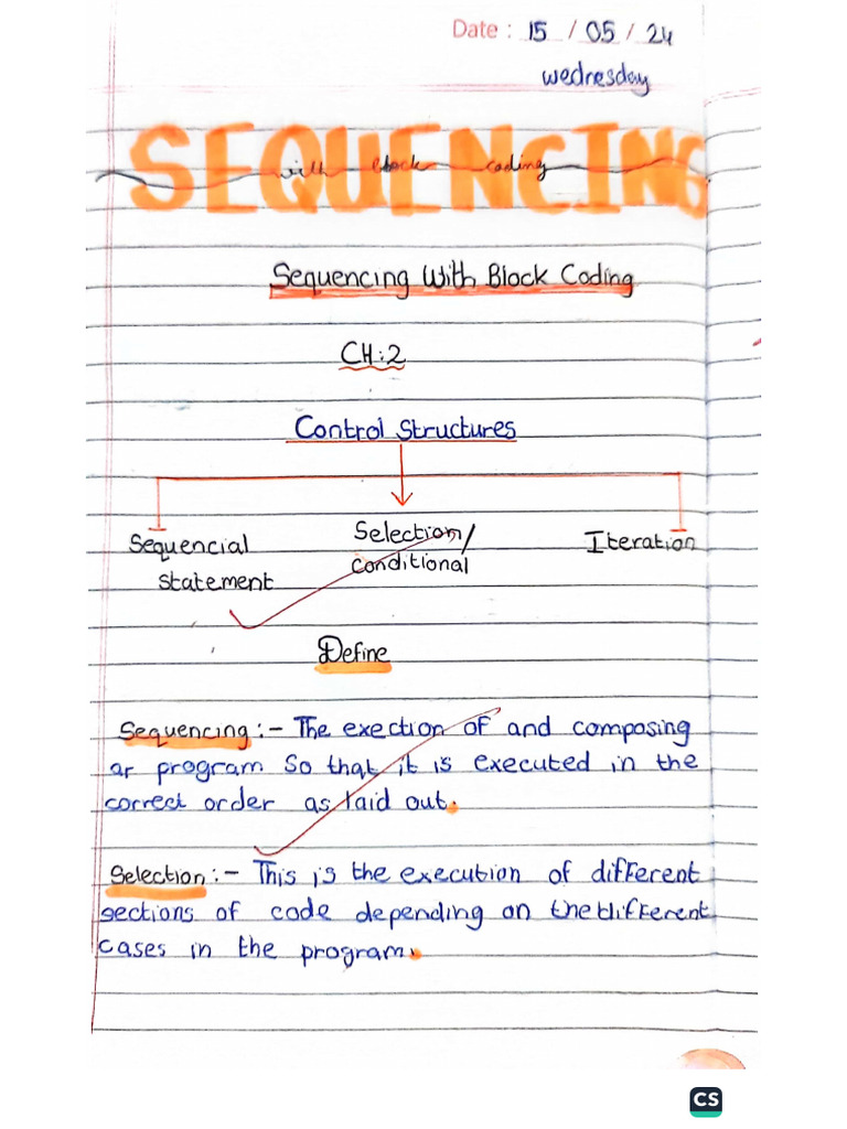 Computer Science Chapter 2 Sequencing | PDF