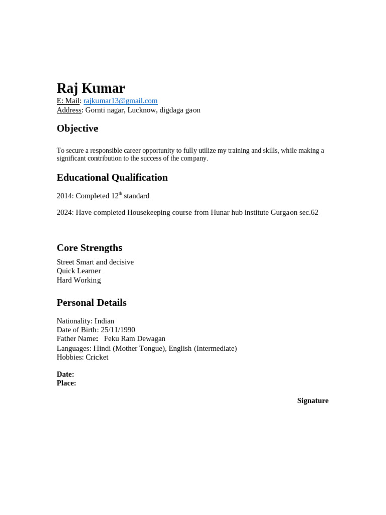 Raj Kumar Resume | PDF