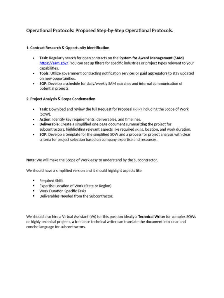 Government Contracting Operational Protocols | PDF | Request For ...