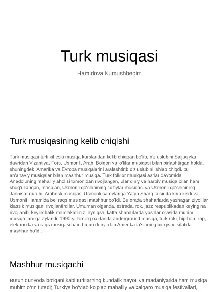 Turk Musiqasi | PDF