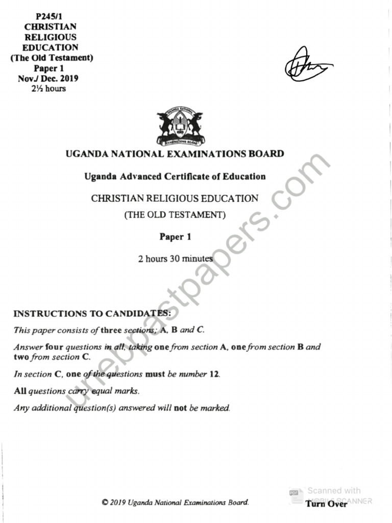 Divinity Paper One Uneb Questions - 1 | PDF
