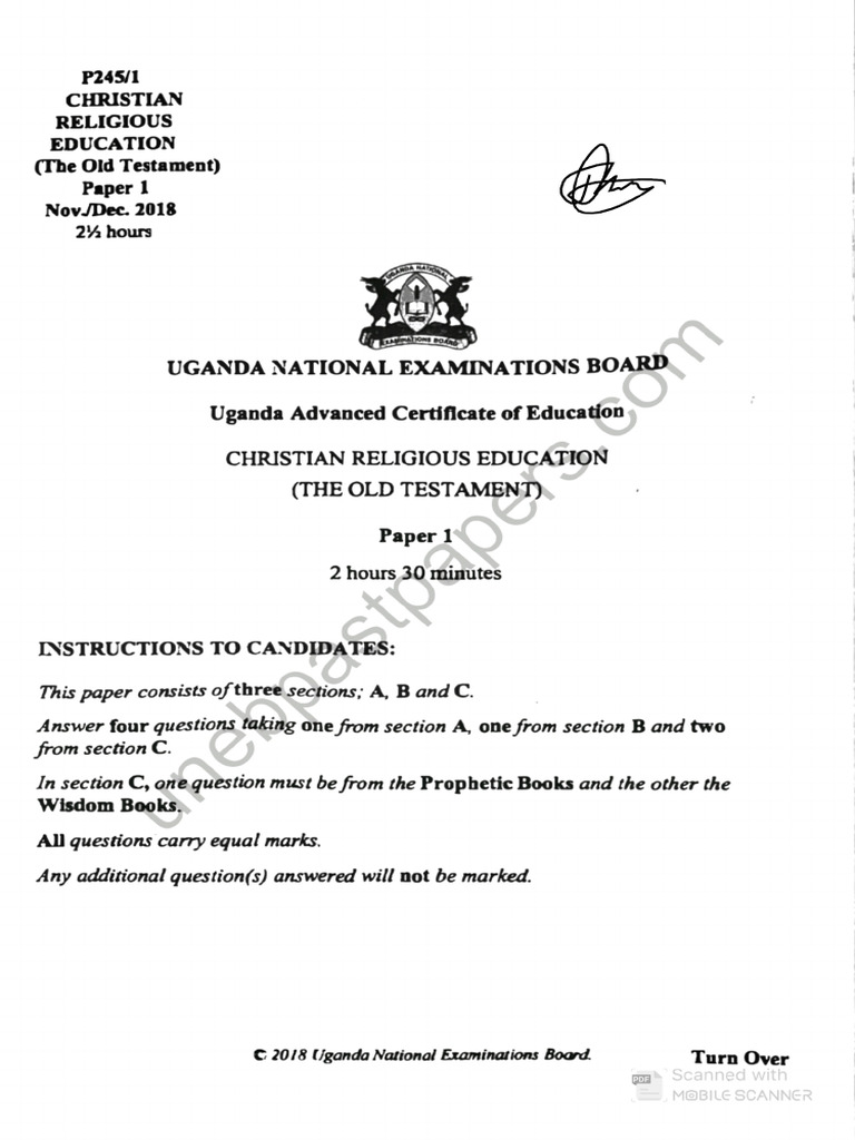 Divinity Paper One Uneb Questions | PDF