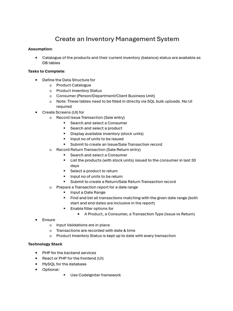 Assignment - PHP React | PDF