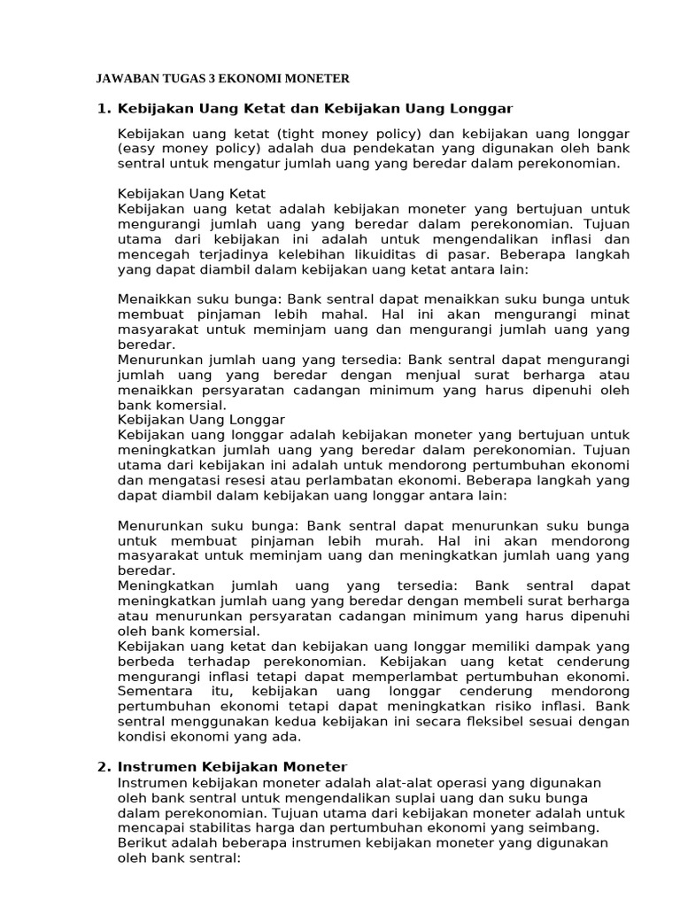 Jefri Edi Maulana - Tugas 3 Ekonomi Moneter | PDF