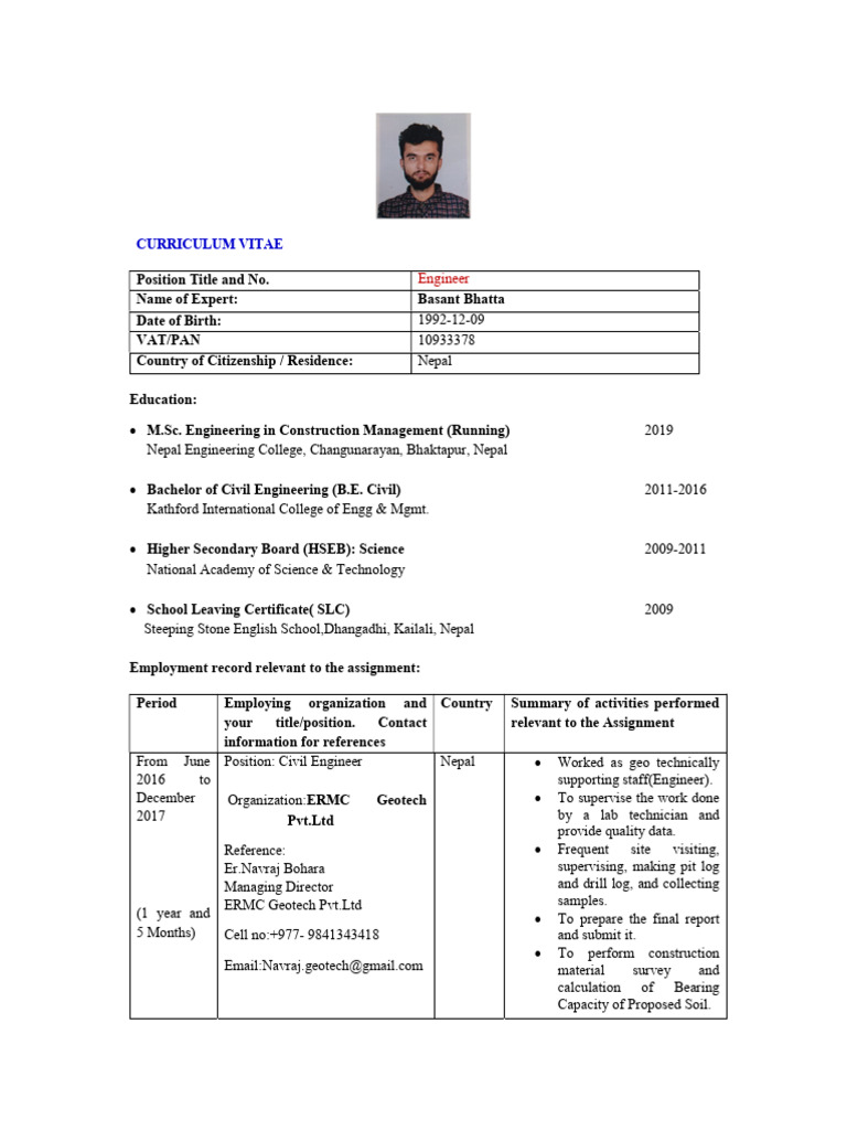 basant cv | PDF | Engineering