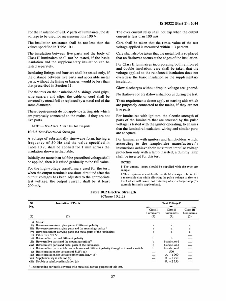 IP Test Clause | PDF | Insulator (Electricity) | Electric Arc