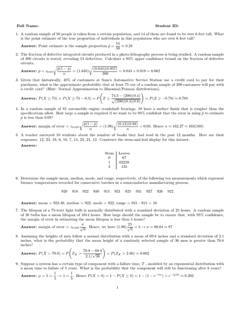 Statistical Analysis and Confidence Intervals | PDF | Poisson ...