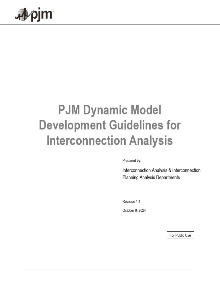 PJM Dynamic Model Development Guidelines | PDF | Electrical Engineering ...