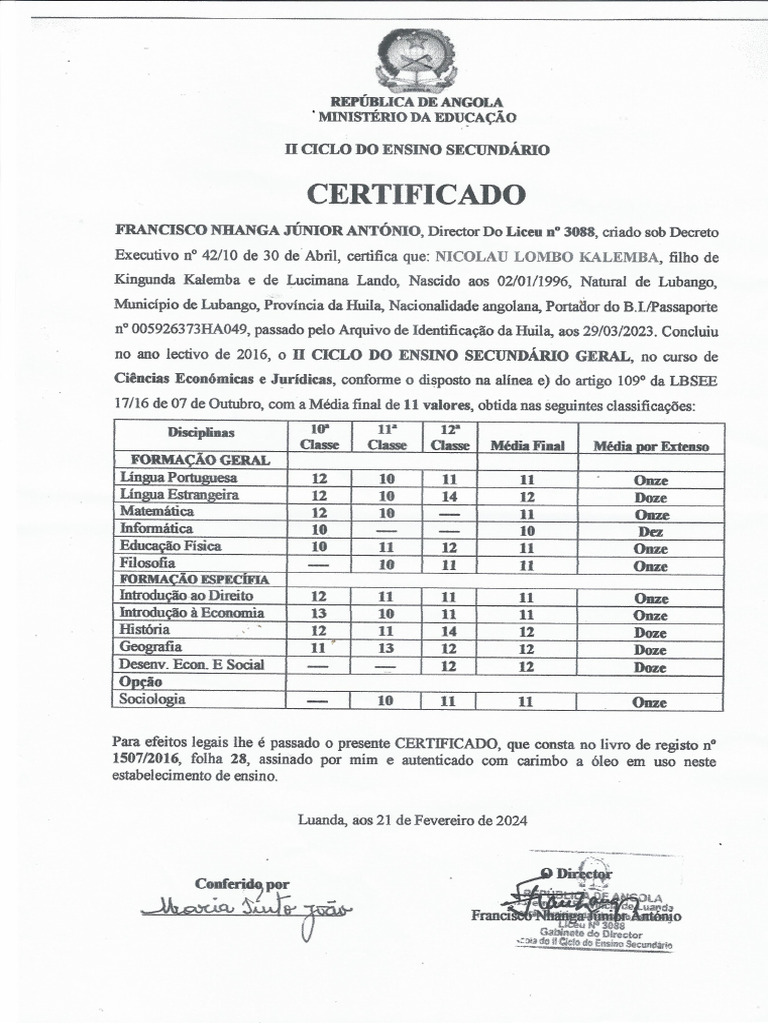 CERTIFICADO DO ENSINO MÉDIO_033144 | PDF
