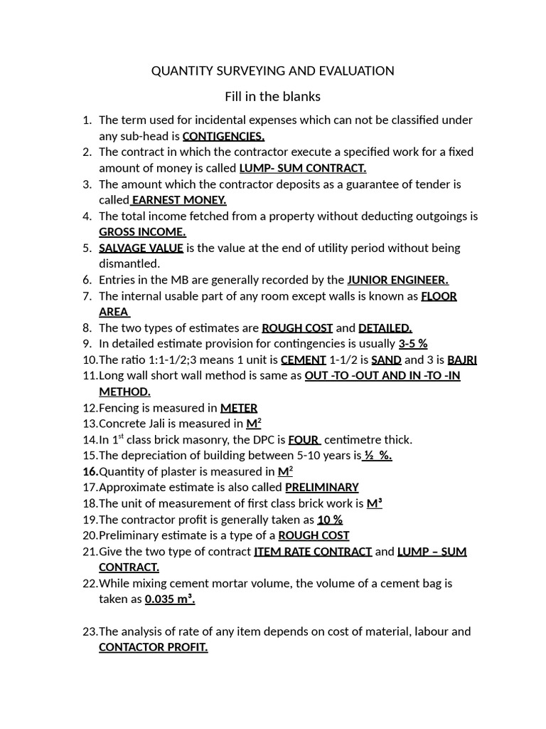 Quantity Surveying and Evaluation | PDF | Depreciation | Real Estate ...