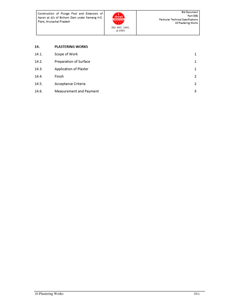 10 Plastering Works | PDF | Concrete | Plaster