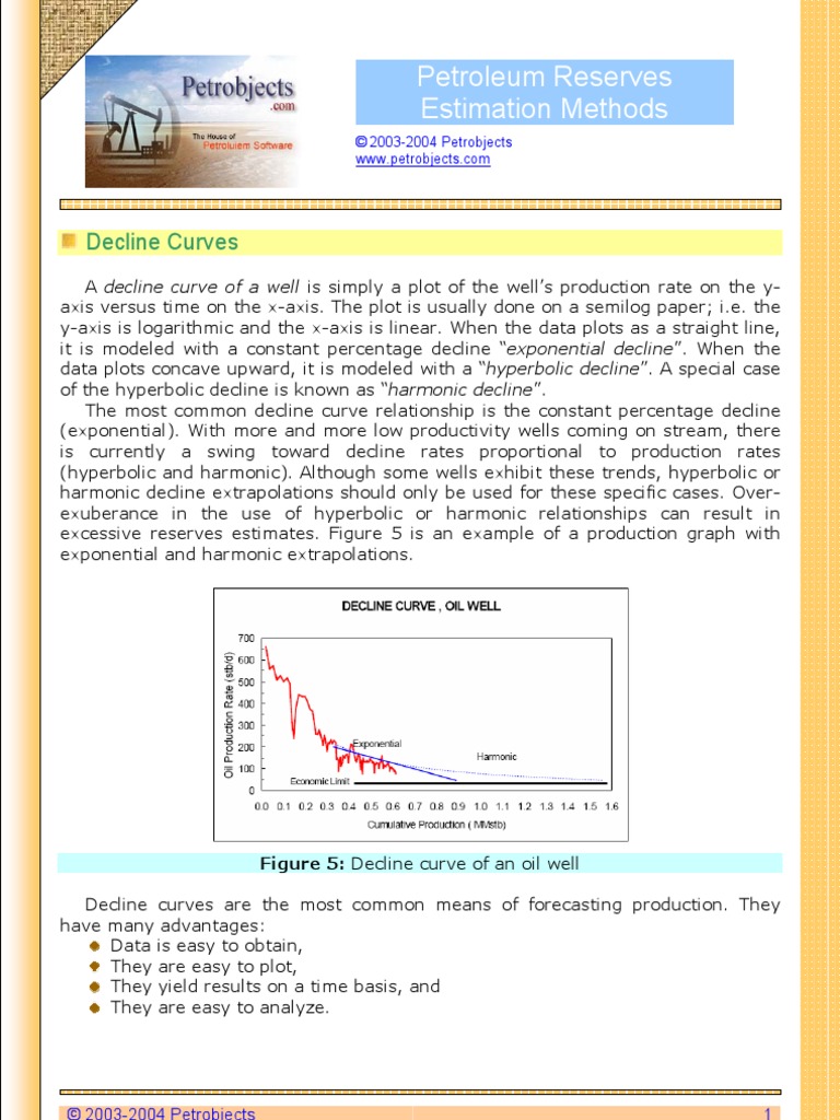 Reserve Estimation Methods 03 Decline Curve Pdf Oil Reserves