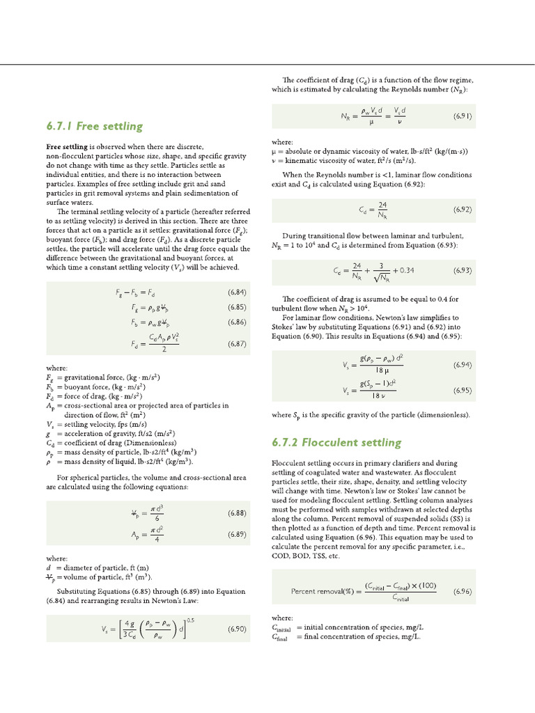 EC510 - Type II Settling Handout | PDF