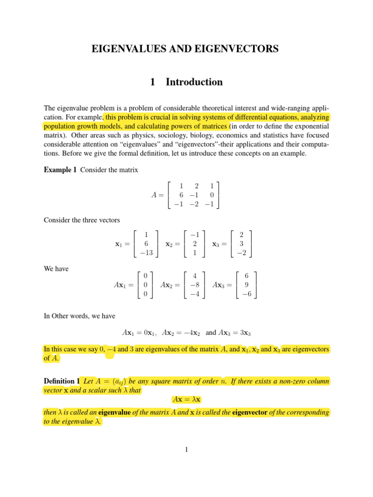 8 Eigen Value and Eigen Vector | PDF | Eigenvalues And Eigenvectors | Matrix (Mathematics)