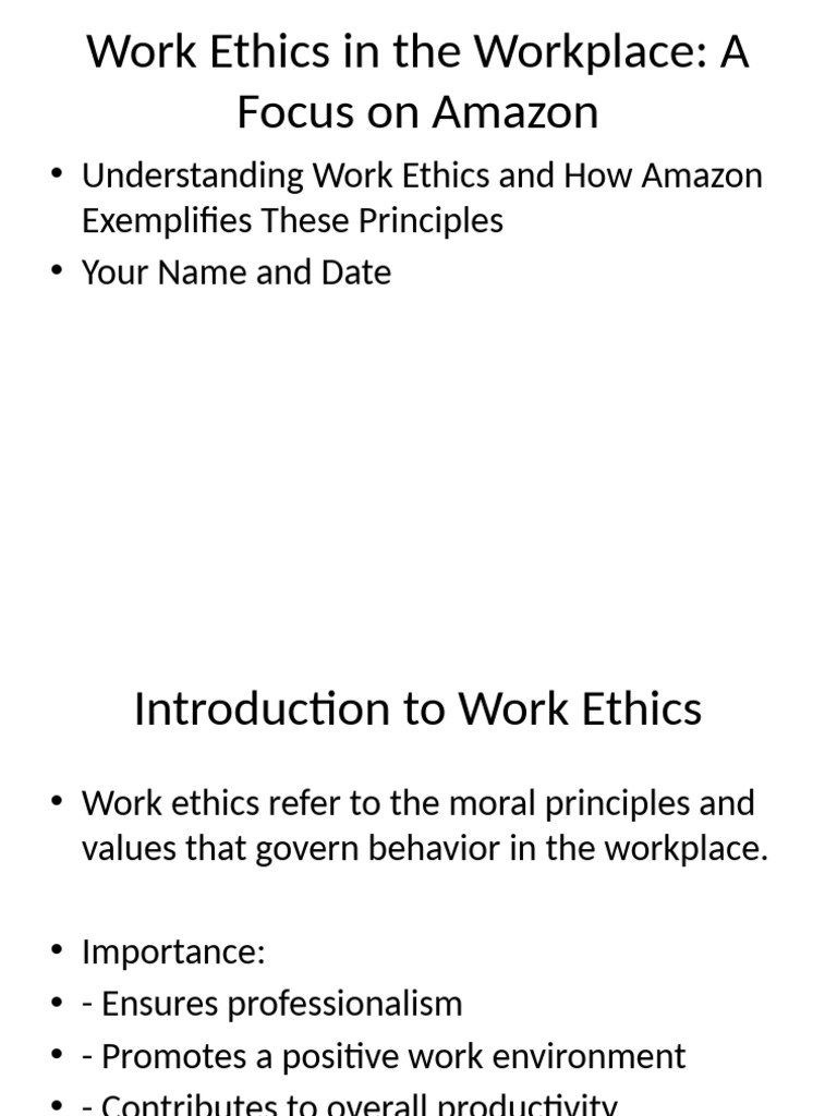 Work Ethics Presentation Amazon | PDF | Disciplines | Integrity