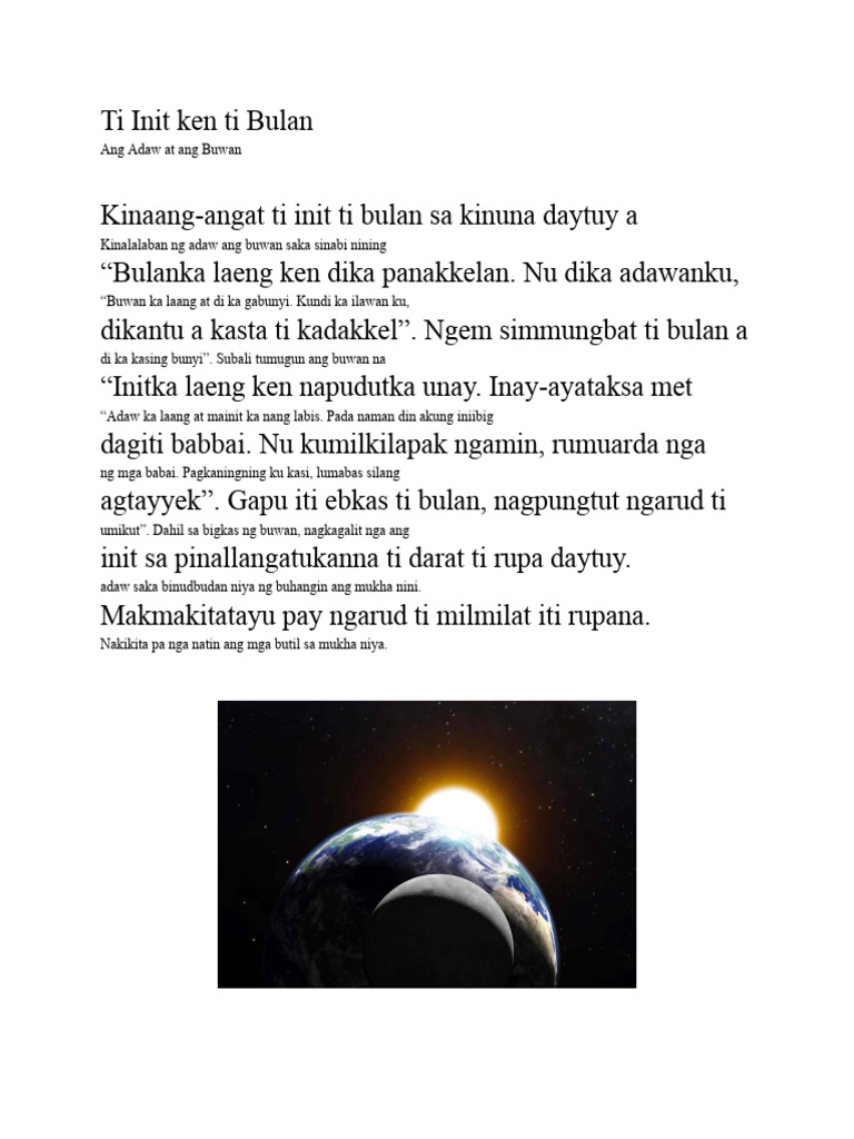 Ilocano Language Story | PDF