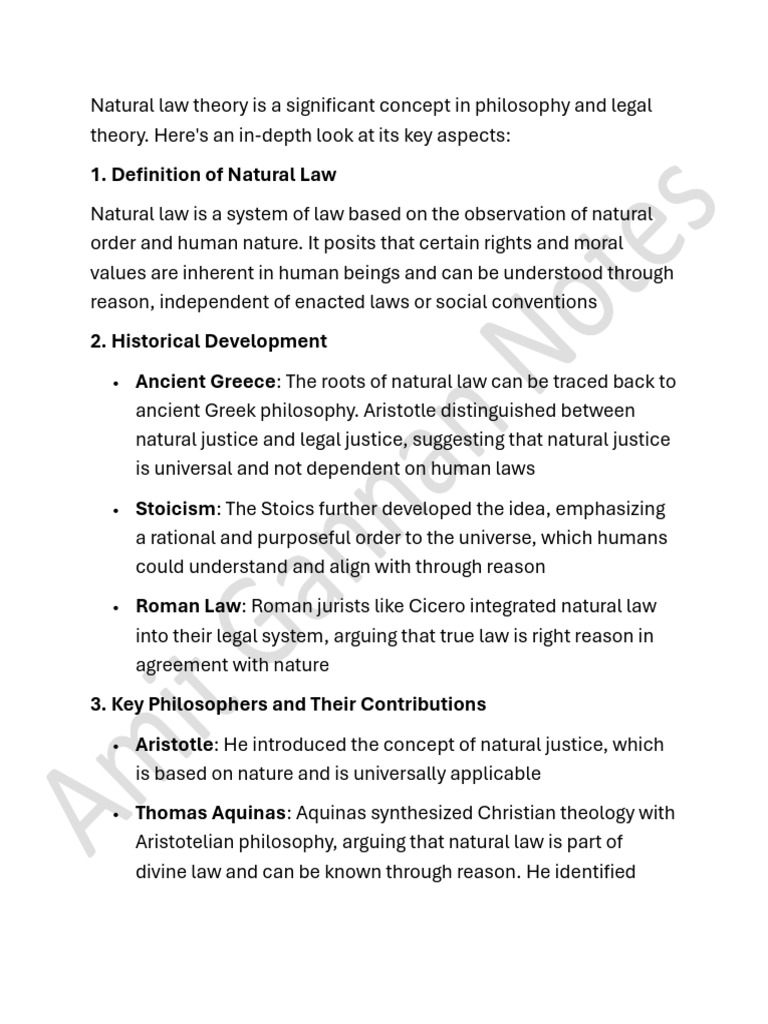Natural Law Theory | PDF | Natural Law | Reason