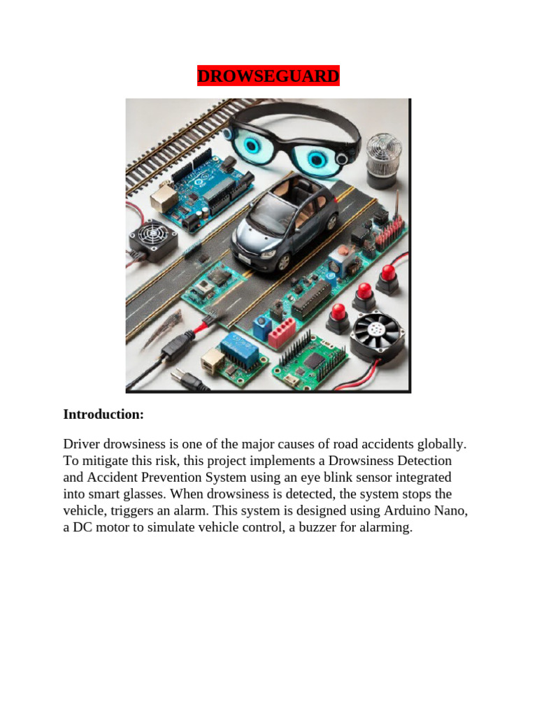 Drowsiness Detection System Overview | PDF | Internet Of Things | Arduino
